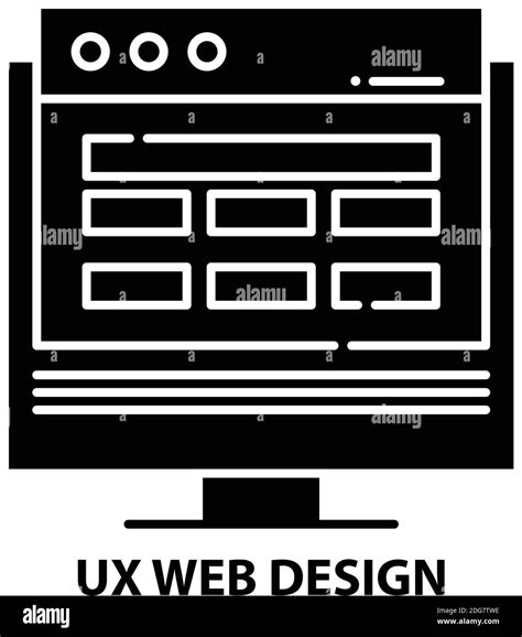 Ux Web Design Icon Black Vector Sign With Editable Strokes Concept Illustration Stock Vector