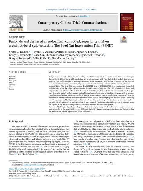 Pdf Rationale And Design Of A Randomized Controlled Superiority