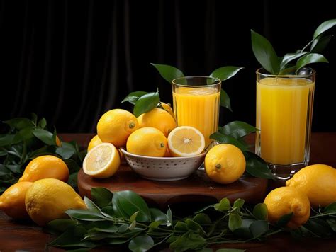 Premium Ai Image Fresh Lemon Cocktail Generative Ai
