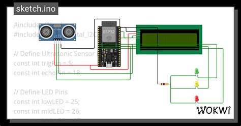 Water 💦 Level Indicator Wokwi Esp32 Stm32 Arduino Simulator