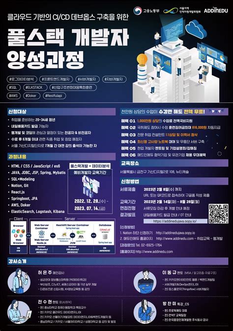 [고용노동부] 클라우드 기반의 ci cd 데브옵스 구축을 위한 풀스택 개발자 양성과정 요즘것들