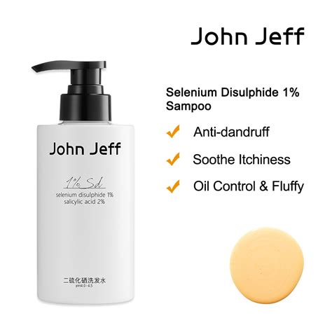 John Jeff 1 Selenium Disulphide Hair Shampoo Anti Dandruff Oil Control