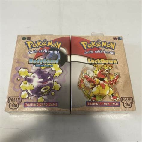 1999 Pokemon Lockdown And Bodyguard Fossil Theme Deck Set Factory