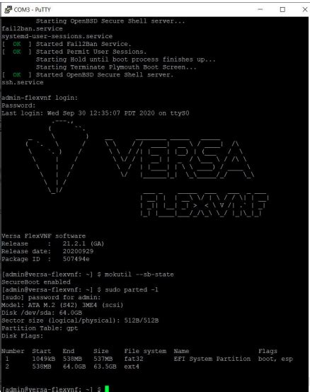 verify support for uefi secure boot versa networks