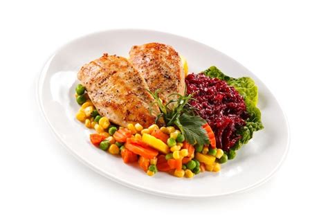 Premium Photo Fried Chicken Breast And Vegetables