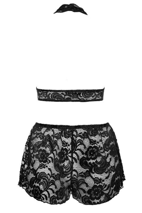 LIMITED COLLECTION Black Lace Bralette Shorts Lingerie Set Yours