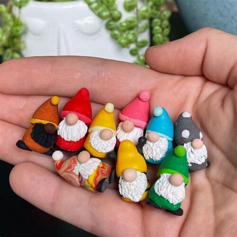 Mini Polymer Clay Gnomes Etsy