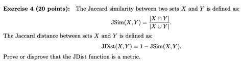 solved exercise 4 20 points the jaccard similarity