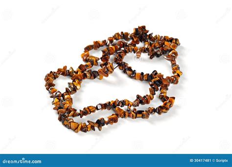 Necklace Made Of Semi Precious Stones On White Background Stock Image