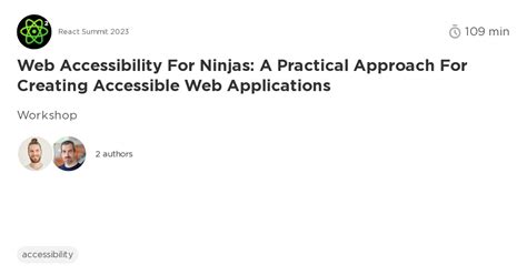 web accessibility for ninjas a practical approach for creating