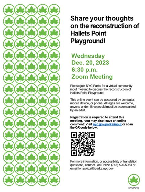 Hallets Point Playground Nyc Parks Meeting Oana Old Astoria Neighborhood Association