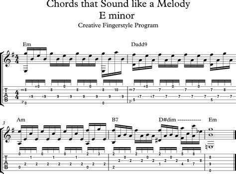 Chords That Sounds Like A Melody E Minor Idea Fingerstyle Guitar Lessons