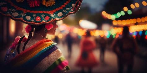 Premium Ai Image A Woman In A Colorful Dress Stands In Front Of A