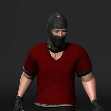 3D Printed Animated Gang Man Rigged 3d Game Character Low Poly 3D Model