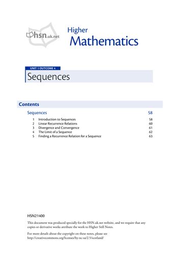 Sequence Teaching Resources