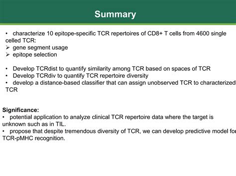 Predictive Features Of TCR Repertoire PPT
