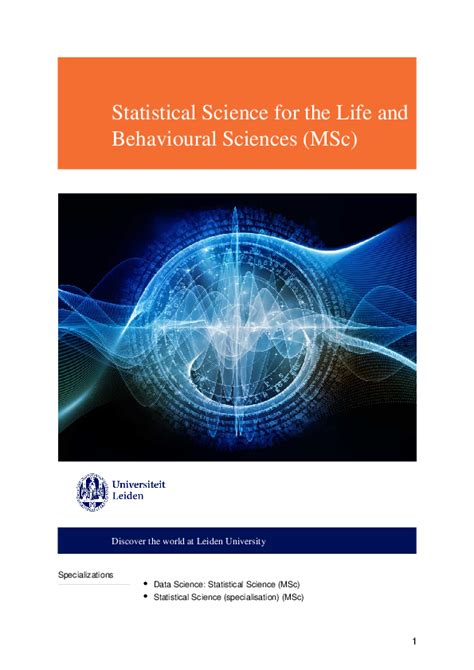 Pdf Statistical Science For The Life And Behavioural Sciences