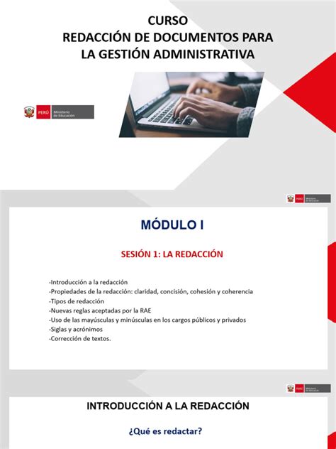 SesiÓn 1 Curso Redacción De Documentos Para La Gestión Administrativa