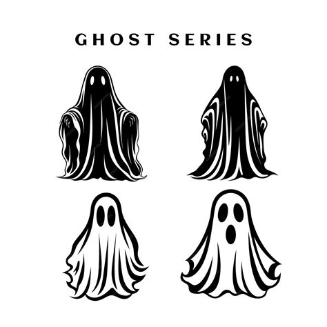 Premium Vector Spooky Halloween Ghost Ghost Character Set