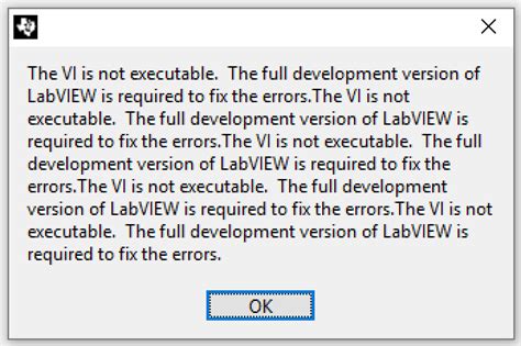 LDC EVM The VI Is Not Executable Full Development Version Of Labview Is Required
