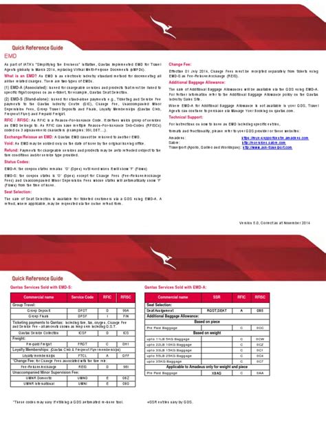 Emd Quick Reference Guide Pdf Civil Aviation Transport