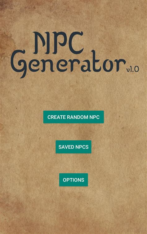 Tabletop Npc Generator Apk For Android Download