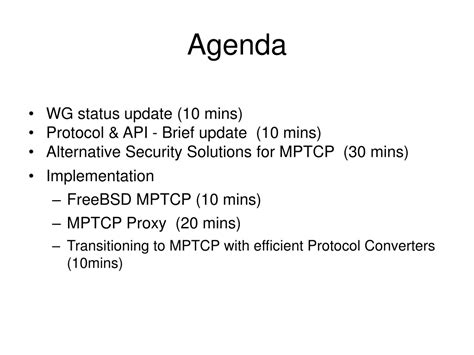 Ppt Mptcp Working Group Meeting November 2012 Highlights Powerpoint Presentation Id9611316