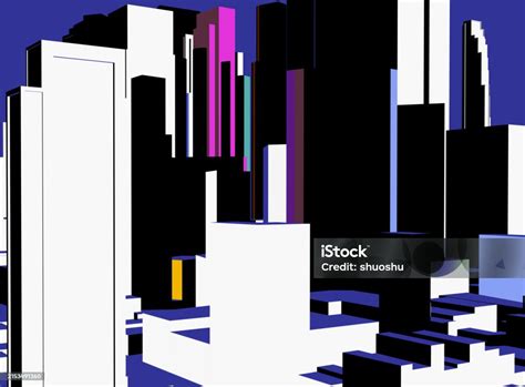 색 기하학적 입방체 도시 건축 구조 일러스트 레이 션 배경 3차원 형태에 대한 스톡 벡터 아트 및 기타 이미지 3차원 형태