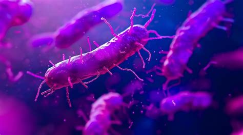Escherichia Coli Under The Microscope 3d Visualization Premium Ai