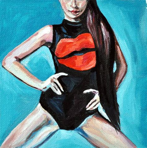 BE FIT Fine Art Paper Print Red Lips Long Hair Fit Body Model Nude Naked Home Decor