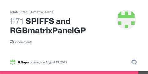 SPIFFS And RGBmatrixPanelGP Issue 71 Adafruit RGB Matrix Panel