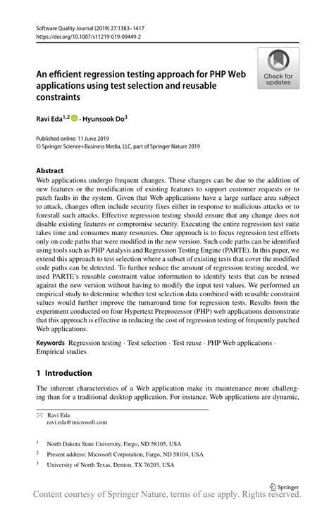 An Efficient Regression Testing Approach For Php Web Applications Using
