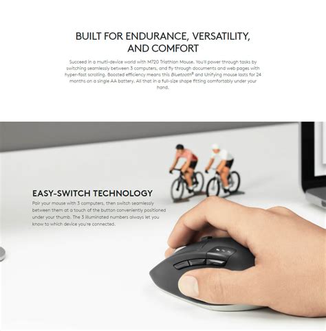Logitech M720 Triathlon Multi Device Wireless Mouse