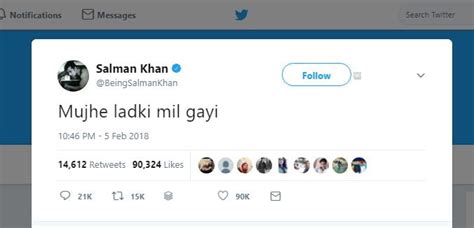 Twitter In Frenzy As Salman Khan Tweets ‘mujhe Ladki Mil Gayi Odisha
