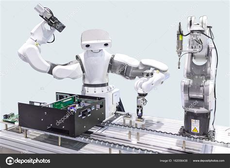 Electron Microscope Computer Chip Industrial Robot Installing Computer Chip Production Line