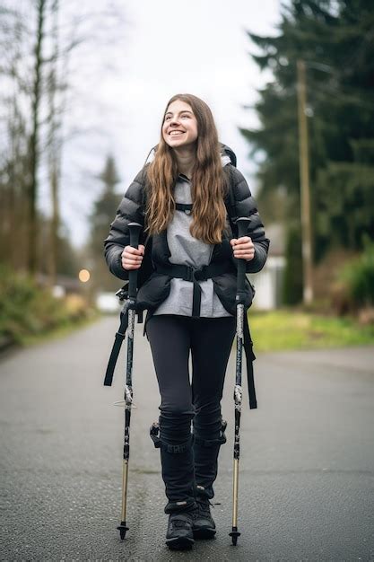 Premium Ai Image Shot Of A Young Woman With Cerebral Palsy Standing