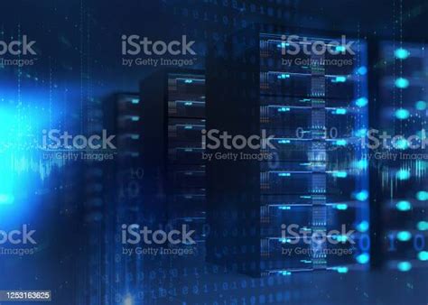 伺服器室走廊3d圖解帶節點基礎程式設計數據設計項目 照片檔及更多 保安 照片 保安 中央處理器 二進制碼 Istock