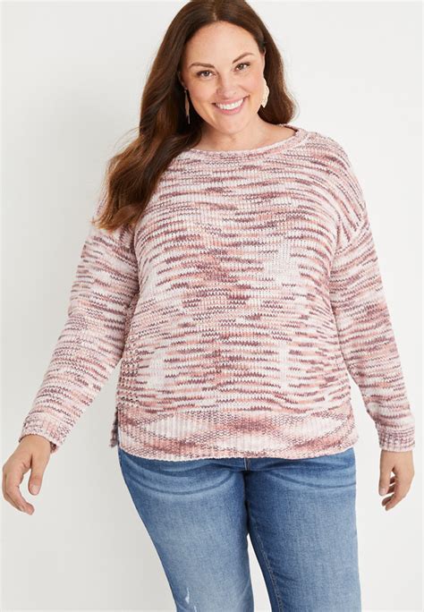 Plus Size Spacedye Matte Chenille Sweater Maurices