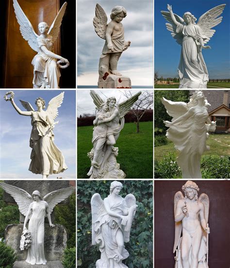 Outdoor Yard Life Size Angels Sculptures Marble Statues For Sale Home