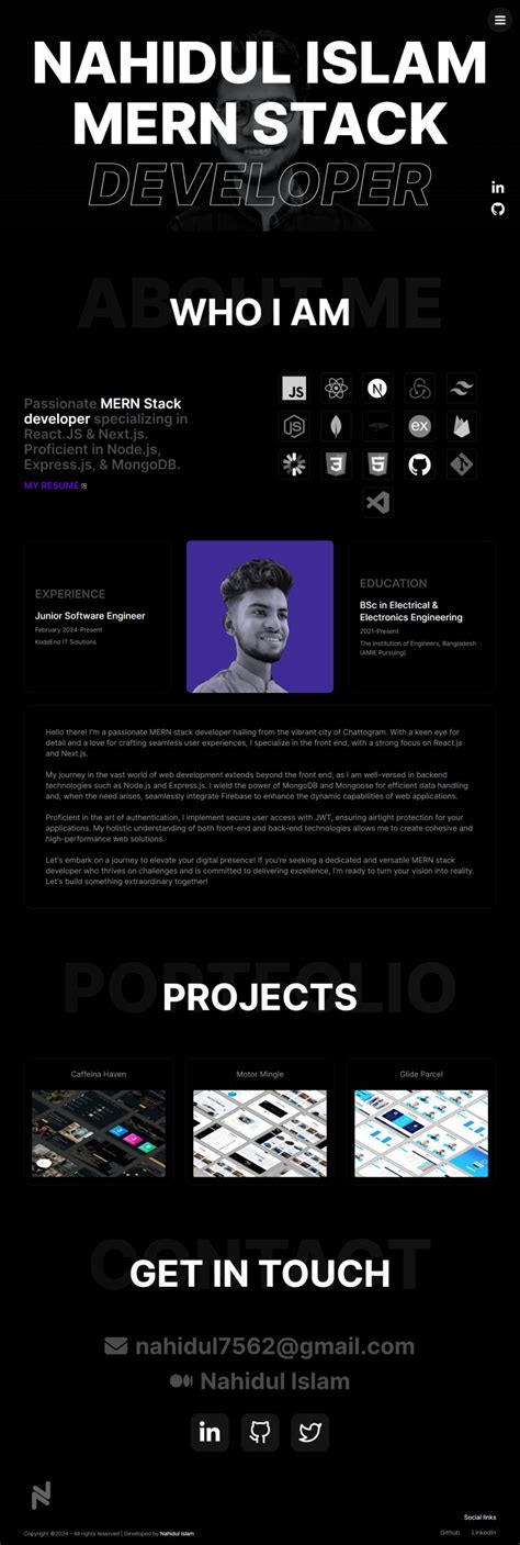Nahidul Islam On Linkedin Webdeveloper Mernstack Portfolio