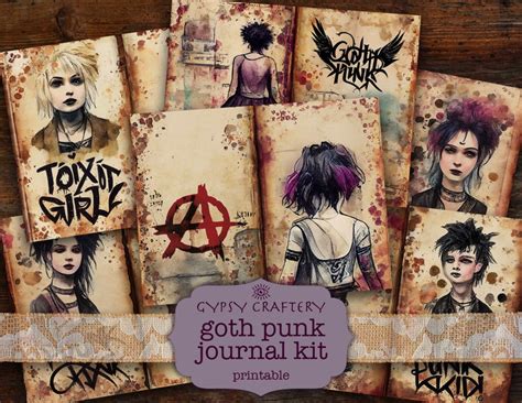 Goth Punk Junk Journal Kit Digital Journal Kit Junk Journal Etsy