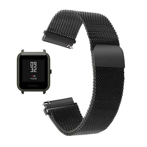 قیمت ، خرید ، بررسی و مشخصات بند فلزی ریز بافت ساعت هوشمند Amazfit Bip