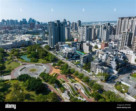 Taichung Taiwan 24 October 2022 Top View Of Taichung City Downtown