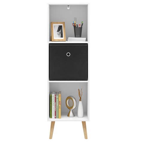 Étagère de rangement blanche à 3 niveaux pour salon bureau et chambre