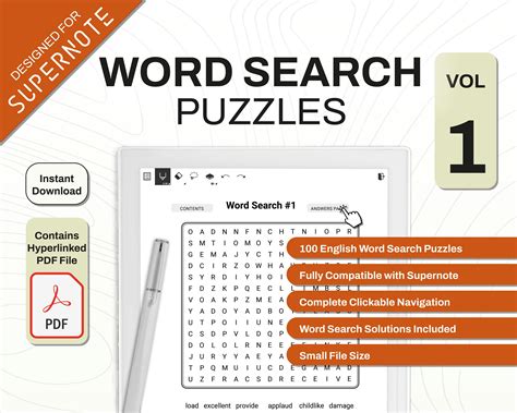 Supernote Word Search Bundle Volume 1 Games And Puzzles Clickable