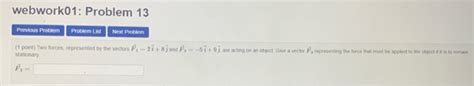 Solved Webwork01 Problem 13 Previous Problem Problem List