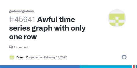 Awful Time Series Graph With Only One Row · Issue 45641 · Grafana