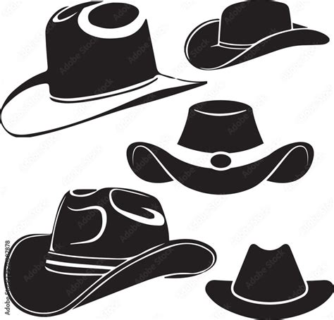 Vettoriale Stock Diferentes Tipos De Sombrero Sombreros Silueta
