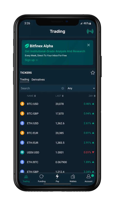 Bitfinex Mobile App Trading Cryptocurrency While On The Go
