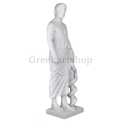 Asclepius Greek God Of Medicine Physicians Large Cast Marble Statue Sculpture
